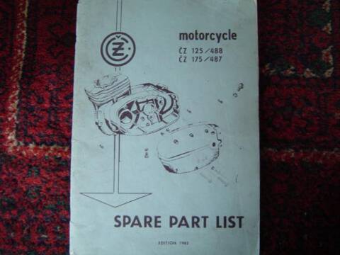 CZ 125 typ 488 en CZ 175 typ 487 1982 motorcycle spare parts list ...